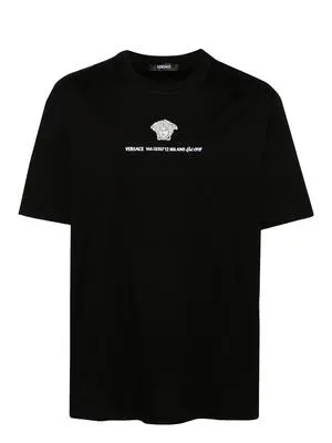 Versace Medusa Milano Embroidered T-shirt - Black