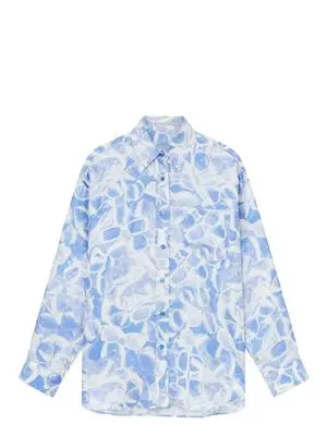 Stella McCartney Graphic Print Silk Shirt - Blue