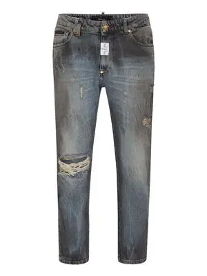Philipp Plein Mid-rise Straight-leg Jeans - Grey