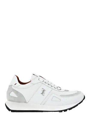 BILLIONAIRE Leather Running Sneakers - White