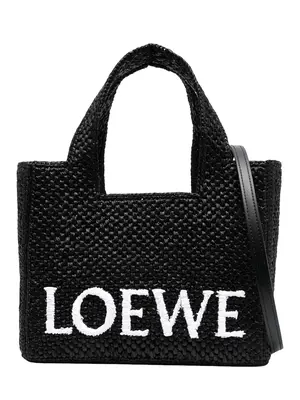 Loewe Small Raffia Tote - Black