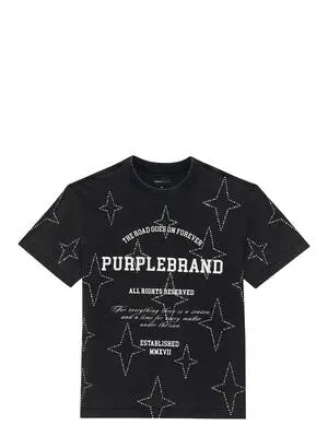 PURPLE BRAND Stacked Crystal Stars T-shirt - Black