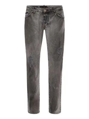Philipp Plein Philipp Plein Low-Rise Straight-Leg Jeans Grey
