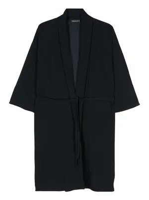DRHOPE Crepe Belted Coat - Black