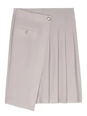 J KOO Asymmetric Wrapped Skirt - Neutrals