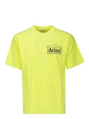 Aries Logo-print Cotton T-shirt - Yellow