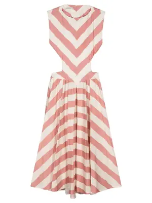 Philosophy Di Lorenzo Serafini Striped Midi Dress - Pink