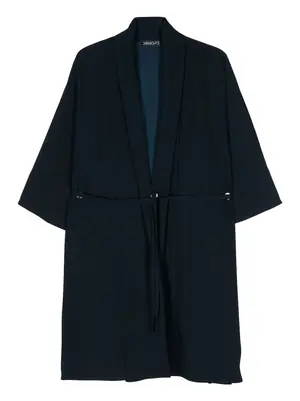DRHOPE Crepe Belted Coat - Blue
