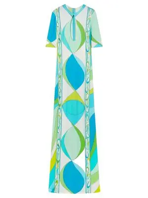 Emilio Pucci Pesci-print Maxi Dress - Blue