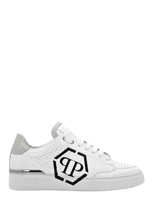 Philipp Plein Hexagon Leather Sneakers - White