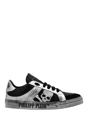 Philipp Plein Retrokickz Tm Leather Sneakers - Black