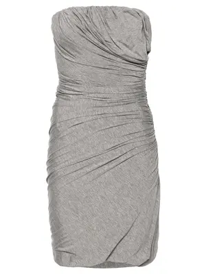 Attico Ruched Jersey Minidress - Grey