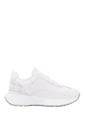 Michael Kors Monogram-panel Leather Sneakers - White