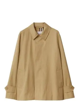 Burberry Single-breasted Cotton Car Coat - Neutrals