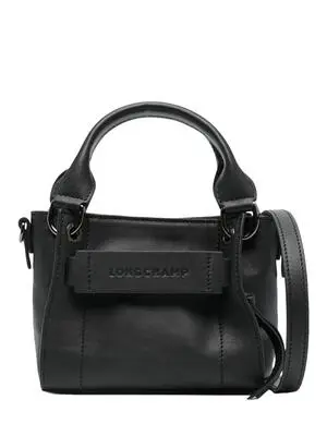 Longchamp Xs 3d Leather Tote Bag - Black