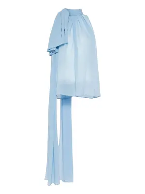 ISABEL SANCHIS Sash-detail Georgette Top - Blue