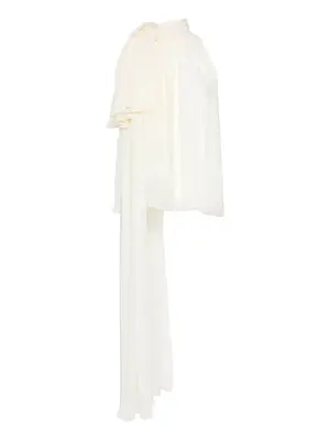 ISABEL SANCHIS Sash-detail Georgette Top - White