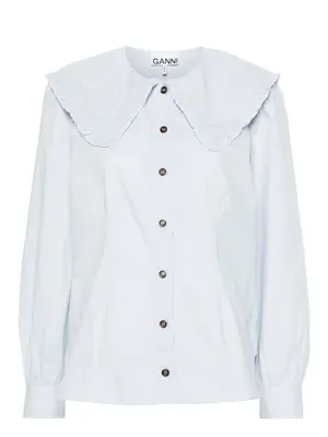 GANNI GANNI Puritan-Collar Cotton Shirt