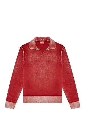 DIESEL® Faded-effect Fine-rib Jumper - Red