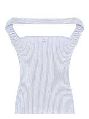 COURREGES Ribbed Knit Top - Ether