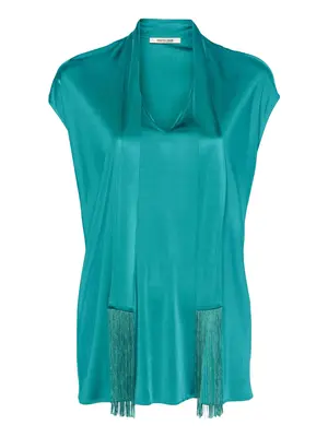 Roberto Cavalli Scarf-detail V-neck Blouse - Green