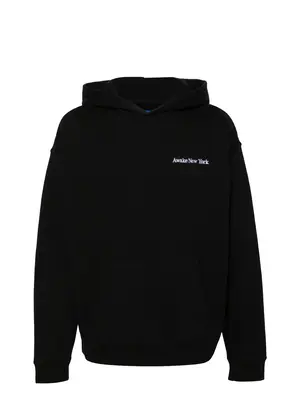 AWAKE NY Logo-embroidered Cotton Hoodie - Black