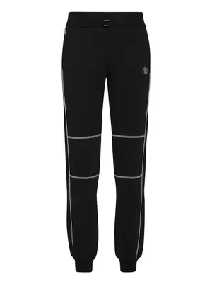 PLEIN SPORT Logo-appliqué Track Pants - Black