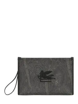Etro Essential Paisley-print Clutch - Black