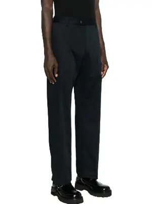 Alexander McQueen Alexander McQueen Gabardine Straight-Leg Trousers Navy Blue