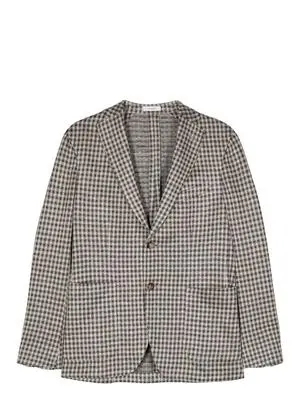 BOGLIOLI Houndstooth-pattern Linen Blazer