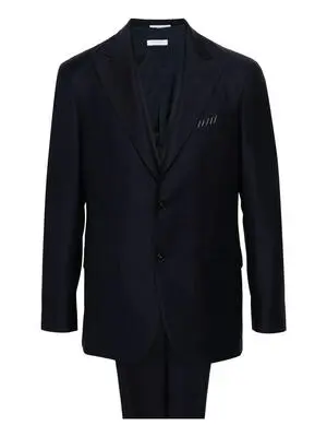 Boglioli Interlock-twill Virgin-wool Suit - Blue