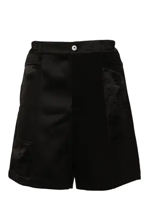 FENG CHEN WANG Dragon-jacquard Patchwork Shorts - Black