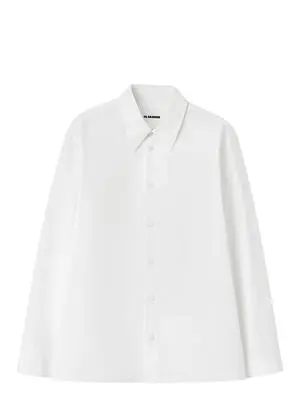 JIL SANDER Long-sleeved Cotton Shirt - White