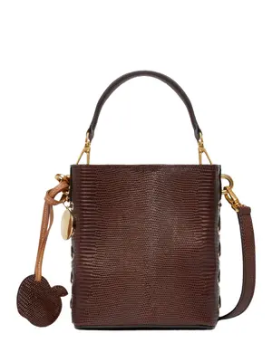 Stella McCartney Logo-charm Faux-leather Bucket Bag - Brown