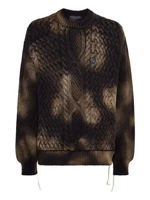 Philipp Plein Smile-embroidered Tie-dye Jumper - Black