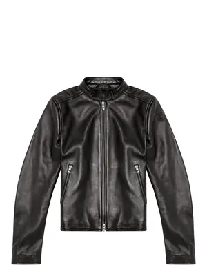 DIESEL L-ayla Leather Biker Jacket - Black