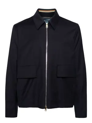 Paul Smith Zipped Wool Shirt Jacket - Blue