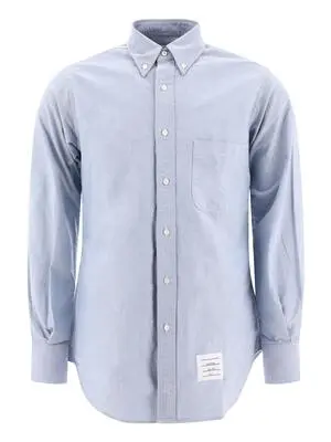 Thom Browne Shirt With Chest Pocket - Light Blue