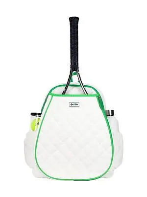 AME & LULU Game On Tennis Quilted Backpack - White And Green