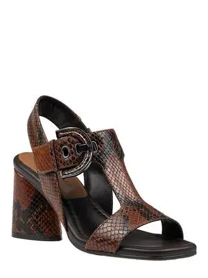 DONALD PLINER Buckled Slingback Sandals - Chestnut