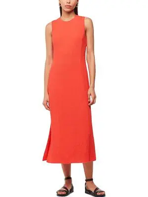 Whistles Erin Textured Midi Dress - Coral