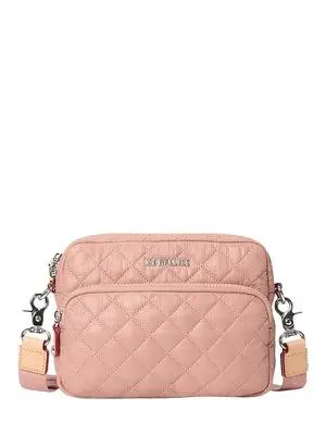 Mz Wallace Small Quilted Camera Bag - Dusty Rose/silver