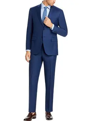Canali Siena Screenweave Solid Regular Fit Suit - Navy