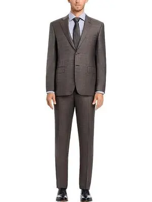 Canali Siena Sharkskin Regular Fit Suit - Brown