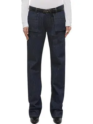 Helmut Lang Brooklyn Straight Leg Utility Jeans - Raw Indigo