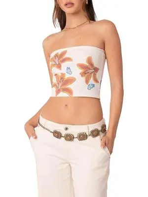 EDIKTED Tigerlily Tube Top - White