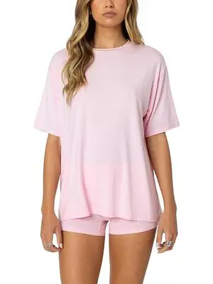 EDIKTED Bf Oversized Tee - Pink