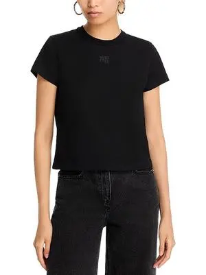 Alexander Wang Essential Shrunk Logo Tee - Black