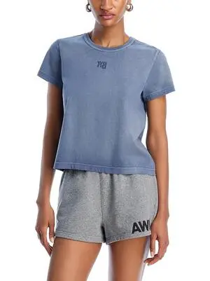 Alexander Wang Essential Shrunk Logo Tee - Washed Blue Ink