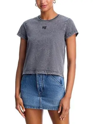 Alexander Wang Essential Shrunk Logo Tee - Washed Granite